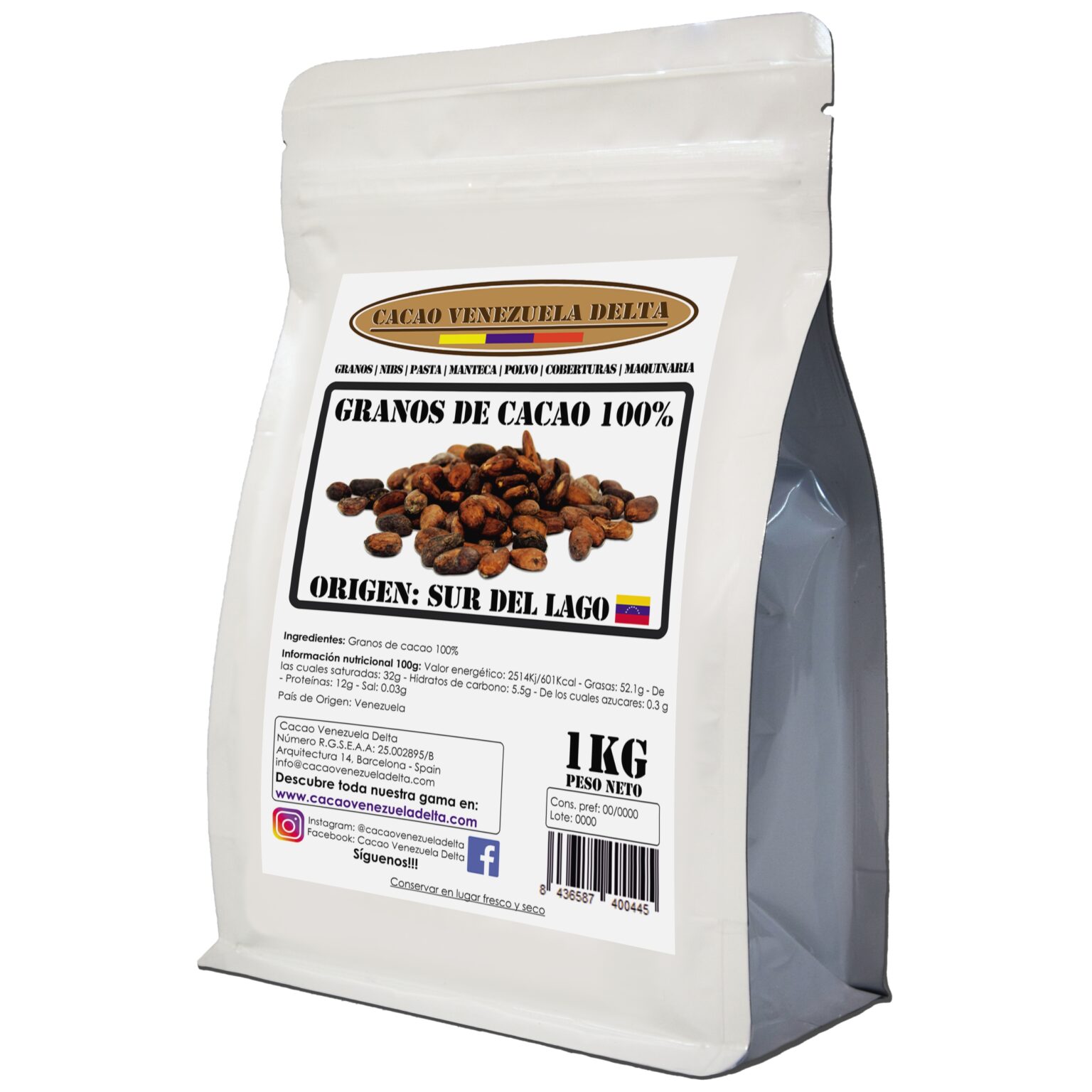 Granos de Cacao - Sur Del Lago (Venezuela) - Bolsa 1KG - Cacao ...